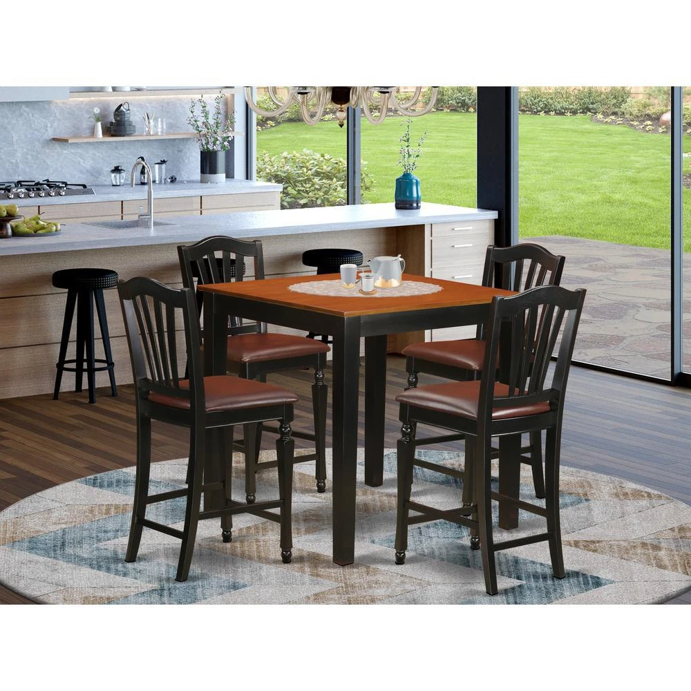 5 Pc counter height Kitchen table set - Kitchen dinette Table and 4 ...