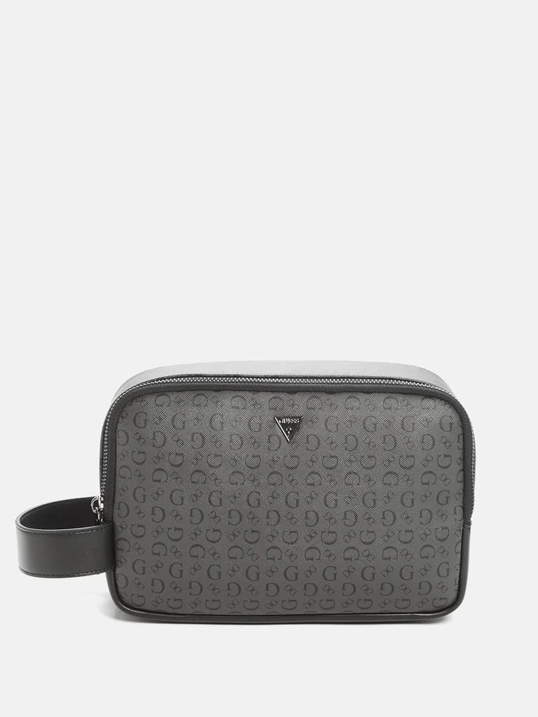 Guess Factory Allover Logo Double-Zip Travel Bag - Wallets - Free ...