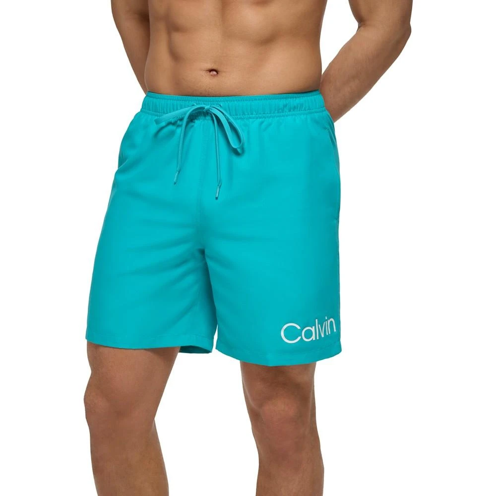 Calvin Klein Men's Logo 7" Volley Swim Trunks, Created for Macy's ...