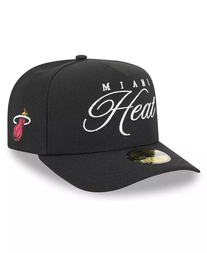 New Era Men's Black Miami Heat 2025 NBA Draft A-Frame 59FIFTY Fitted ...