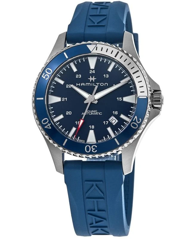 Hamilton Hamilton Khaki Navy Scuba Auto Blue Dial Blue Rubber Strap Men ...