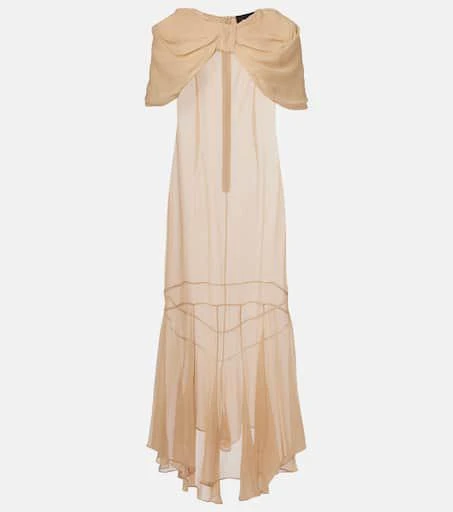 Simone Rocha Draped silk georgette maxi dress - Dresses & Skirts - Free ...