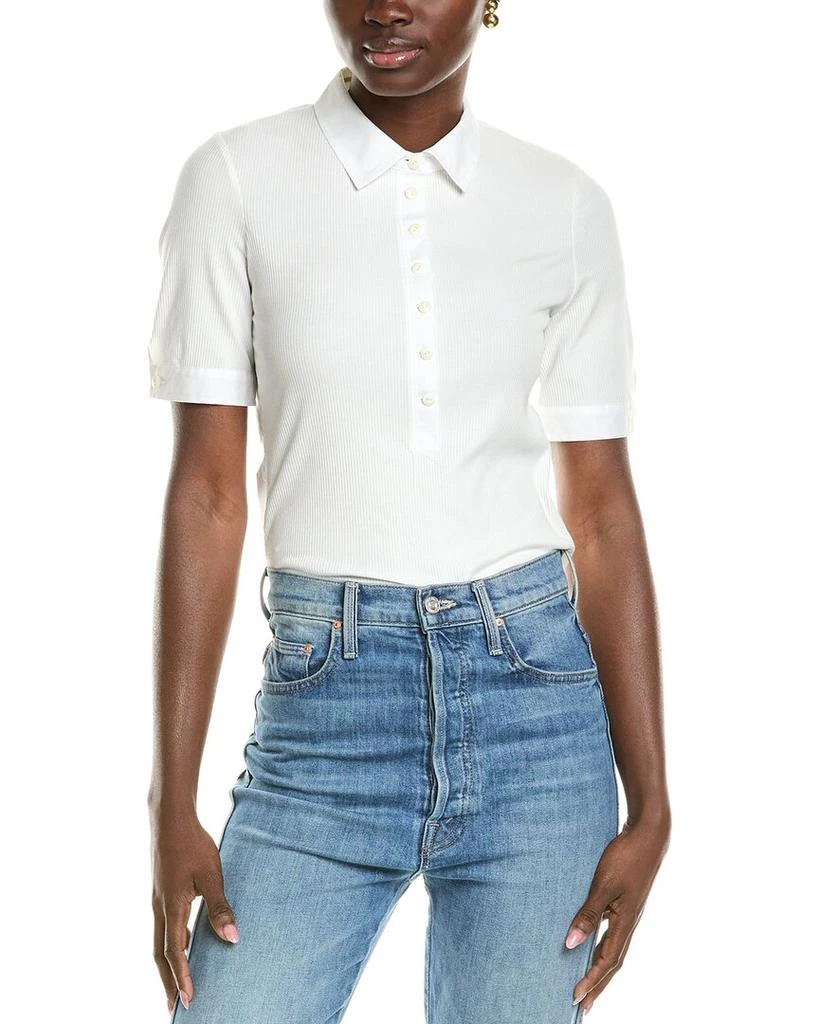 rag & bone Ribbed Polo Shirt - Tops - Free Shipping - BeyondStyle