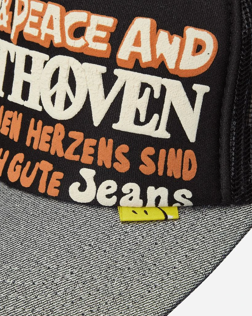 KAPITAL Love&Peace And Beethoven Silver Brim Trucker Cap Black - Hats ...