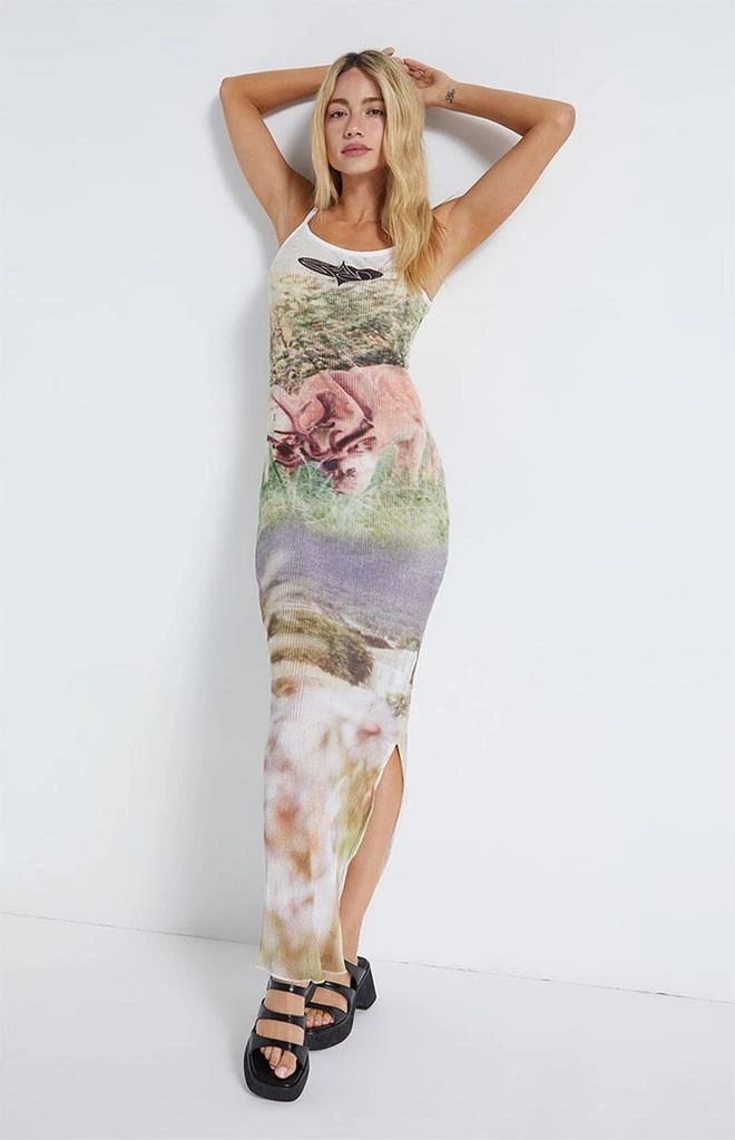 Basic Pleasure Mode Deer Heaven Plisse Maxi Dress - Dresses & Skirts - Free Shipping - BeyondStyle