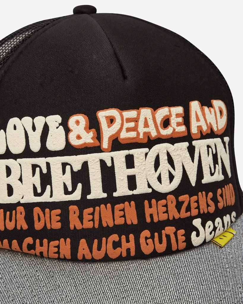 KAPITAL Love&Peace And Beethoven Silver Brim Trucker Cap Black - Hats ...