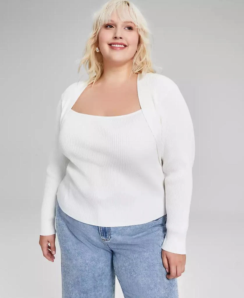 And Now This Trendy Plus Size Layered-Look Shrug Sweater, Created for ...