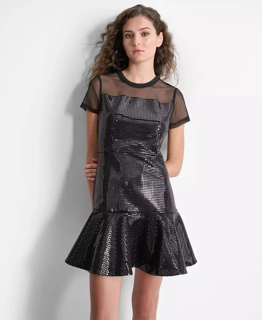 DKNY Women's Sequin Ruffled-Hem Mini Dress - Free Shipping - BeyondStyle