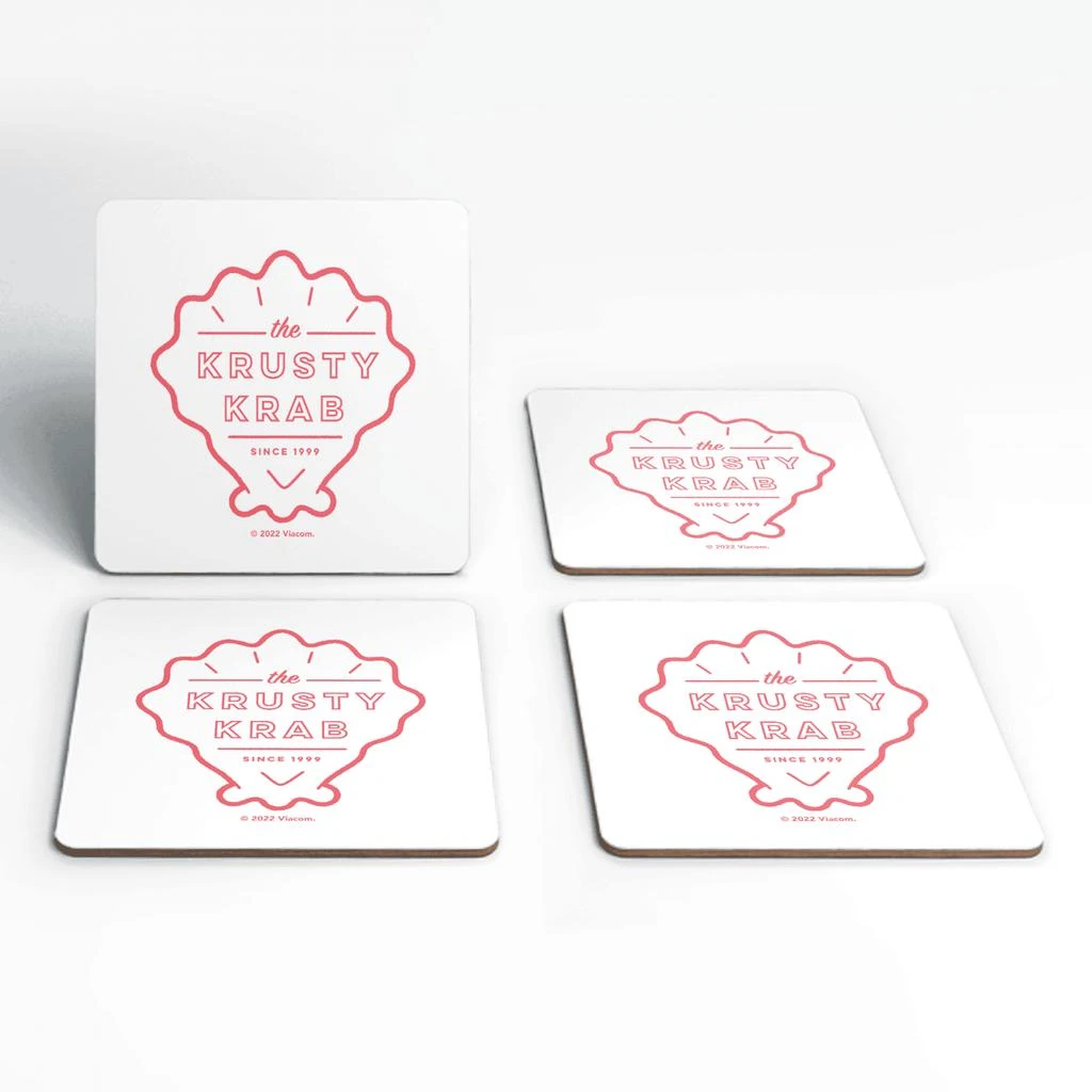 Original Hero Spongebob Squarepants Krusty Krab Logo Coaster Set ...