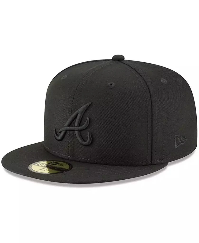 New Era Men's Black Atlanta Braves Primary Logo Basic 59FIFTY Fitted ...