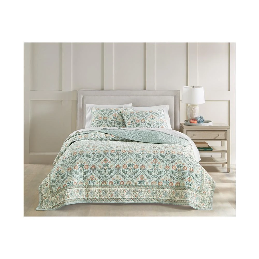 Charter Club Jacobean Border Cotton Quilt, Full/Queen, Created for Macy ...