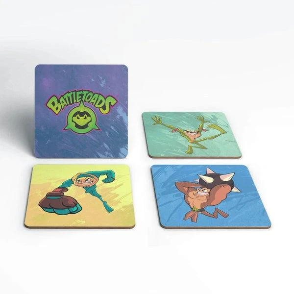 Original Hero Battletoads Rash Pimple Zitz Square Coaster Set - T ...
