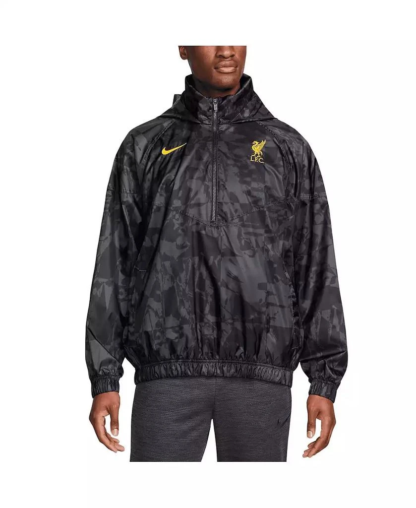 Nike Men's Black Liverpool Windrunner Anorak Half-Zip Jacket - Jackets ...