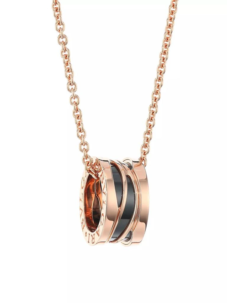 BVLGARI B.zero1 Design Legend 18K Rose Gold & Black Ceramic Necklace ...