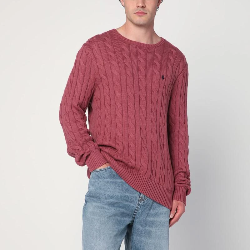 Ralph Lauren Prune juice coloured cotton cable-knit jumper - Hoodies ...