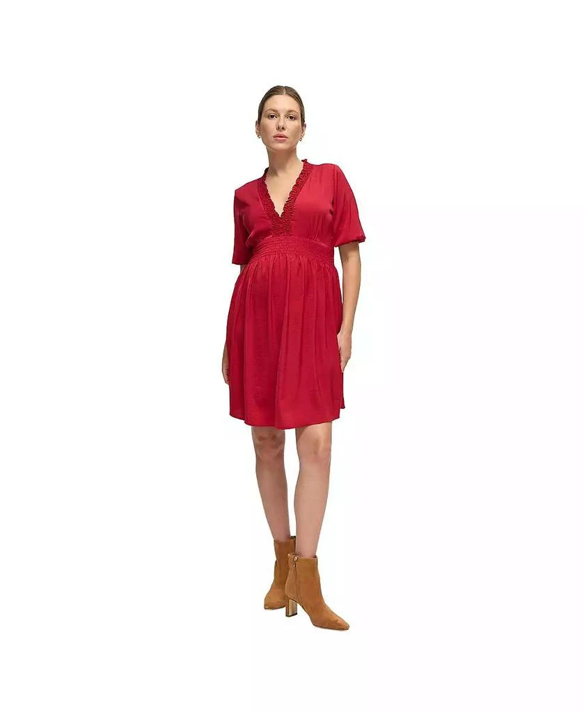 Ingrid & Isabel Maternity Deep V Short Dress - Dresses & Skirts - Free ...
