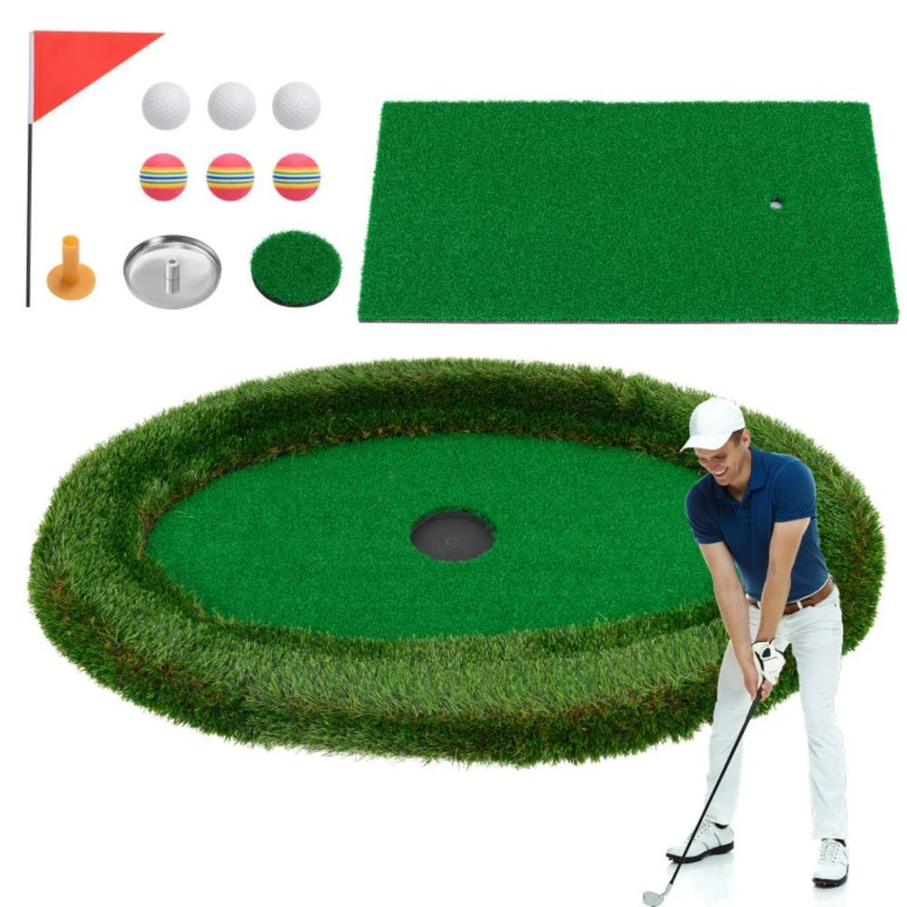 Hivvago Floating Golf Green Oval Floating Chipping for Pool - SPORTS ...