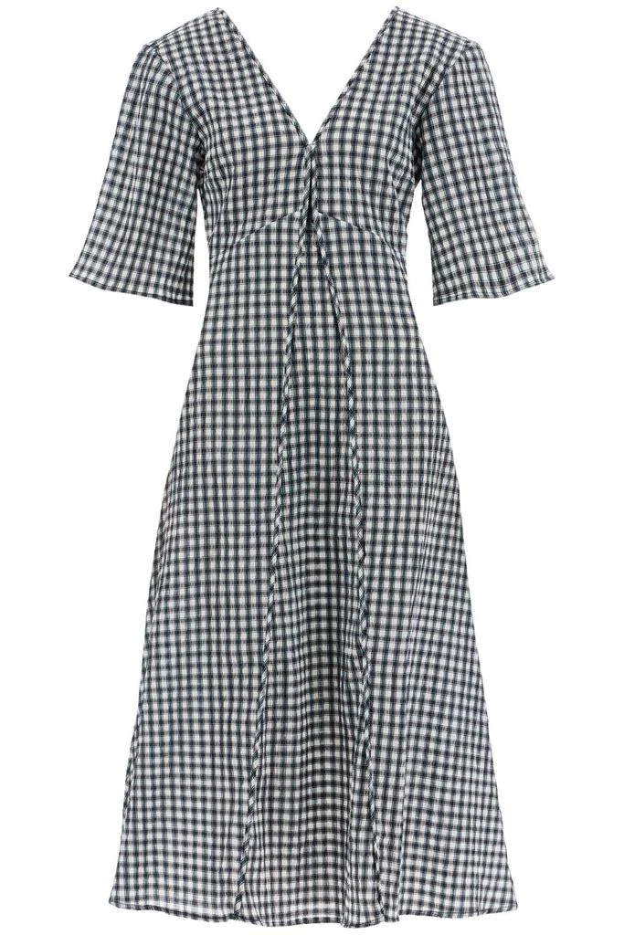 Ganni midi seersucker check dress - Dresses & Skirts - BeyondStyle