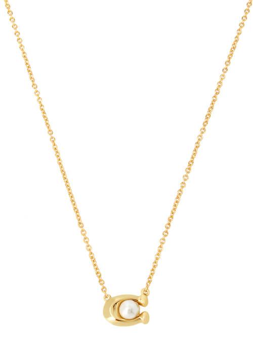 COACH Pearl Signature C Pendant Necklace Jewelry BeyondStyle