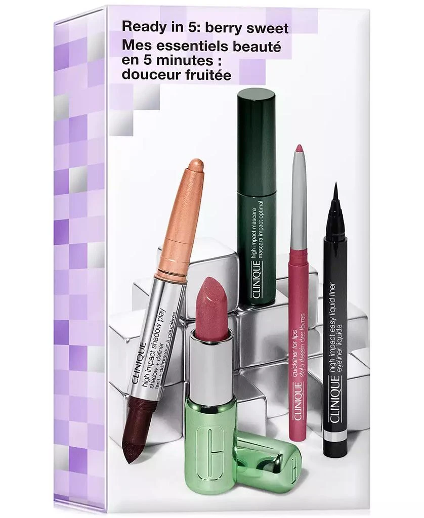 Clinique 5-Pc. Ready In 5: Berry Sweet Makeup Gift Set for Eyes & Lips ...