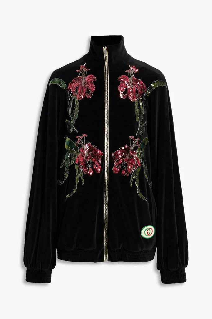 GUCCI Sequin-embellished cotton-blend velvet jacket - Women's Jackets ...
