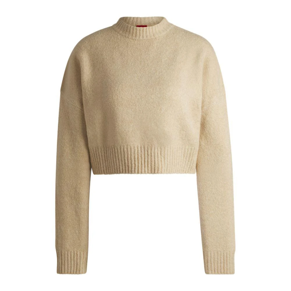 HUGO Relaxed-fit sweater with stacked logo - Sweaters - Free Shipping ...