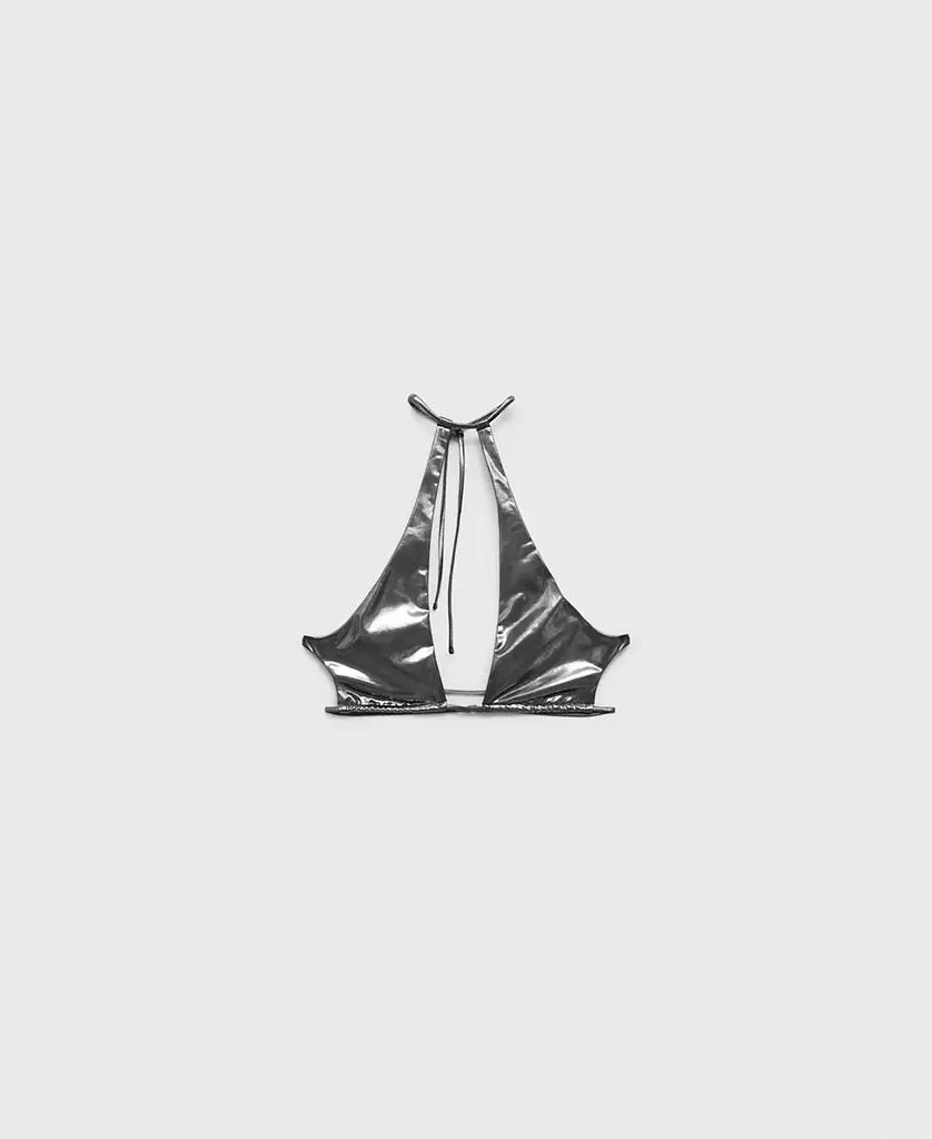 Mango Women's Metallic Cut-Out Bikini Top - Swimwear - Free Shipping ...