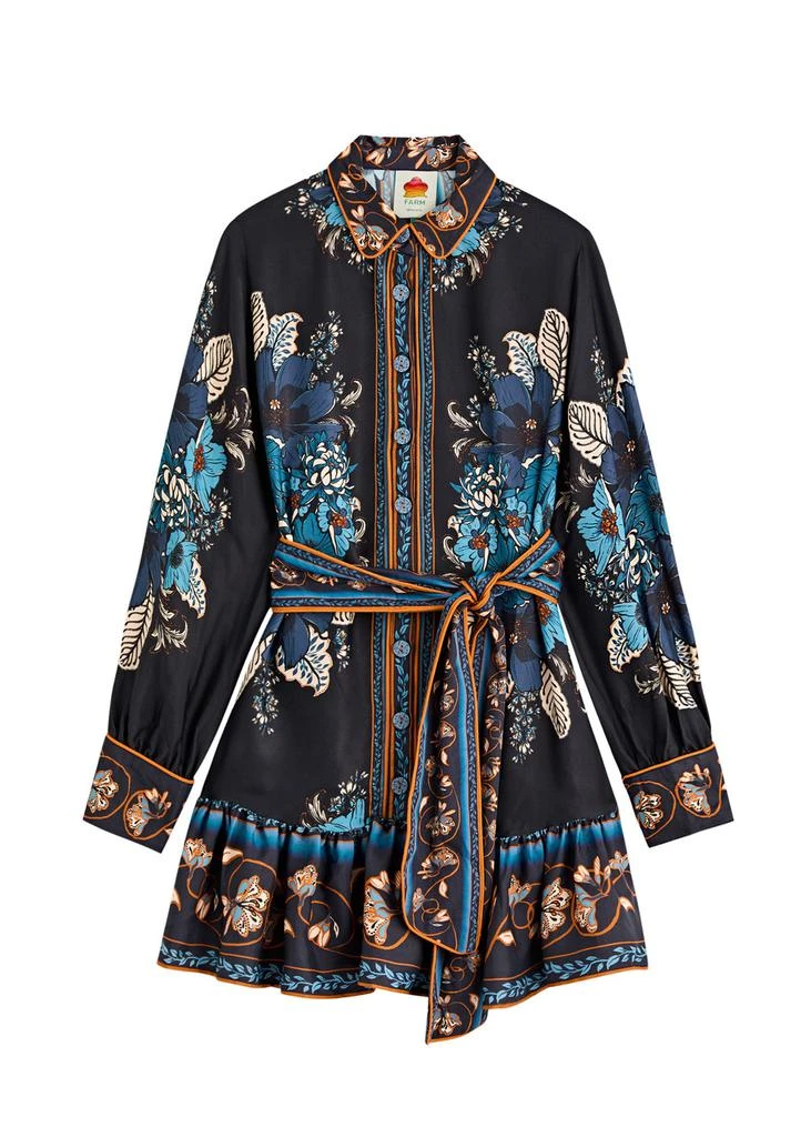 Farm Rio Blossom Tapestry floral-print satin mini dress - Dresses ...