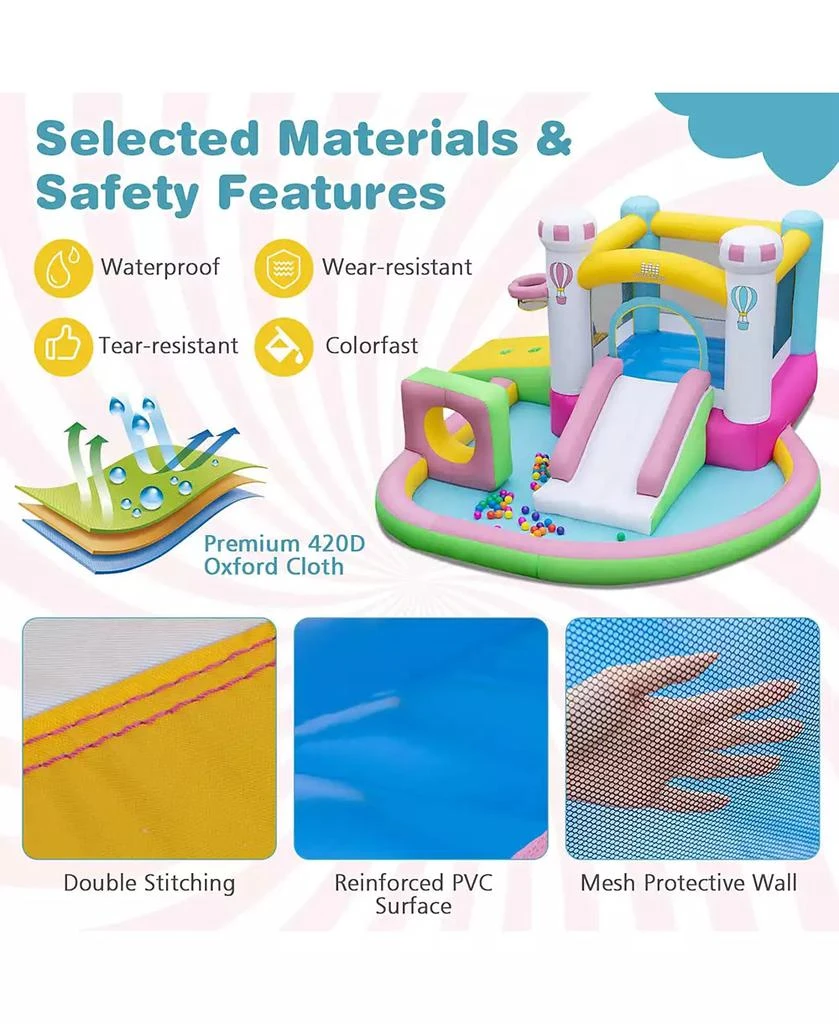 Shop Inflatable Bounce House with Slide Jumping Area Obstacle Ball Pit ...