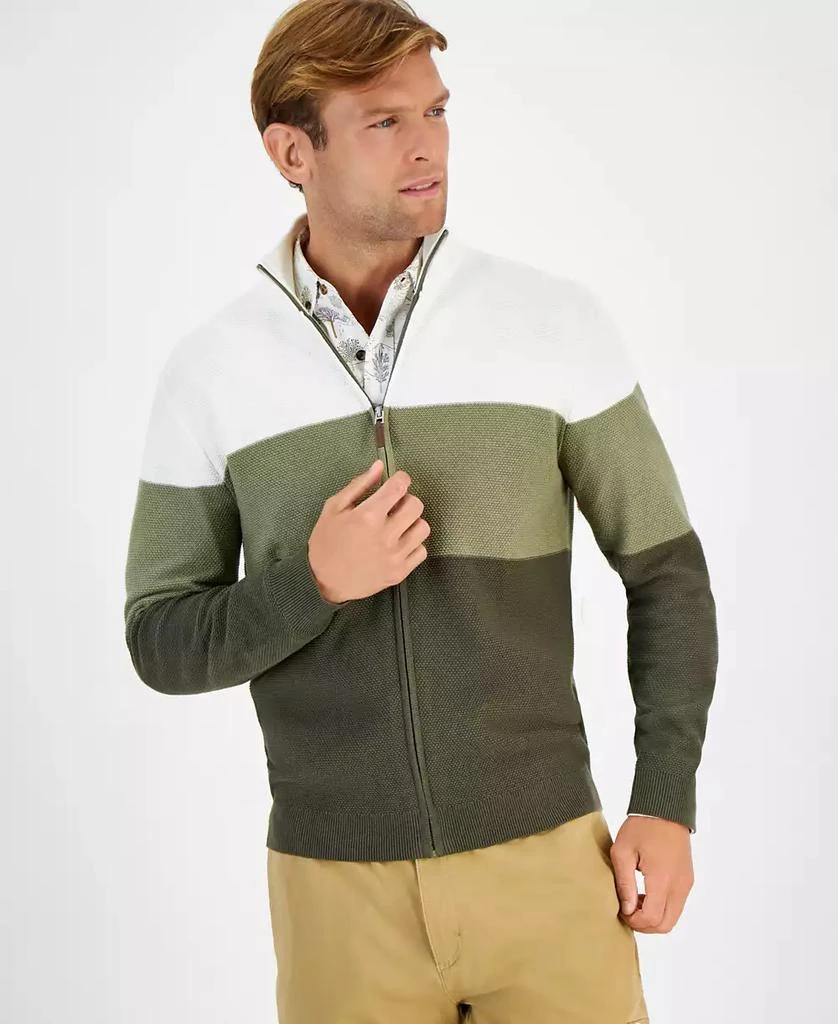 Club Room Men's Tri-Block Full-Zip Sweater, Created for Macy's ...
